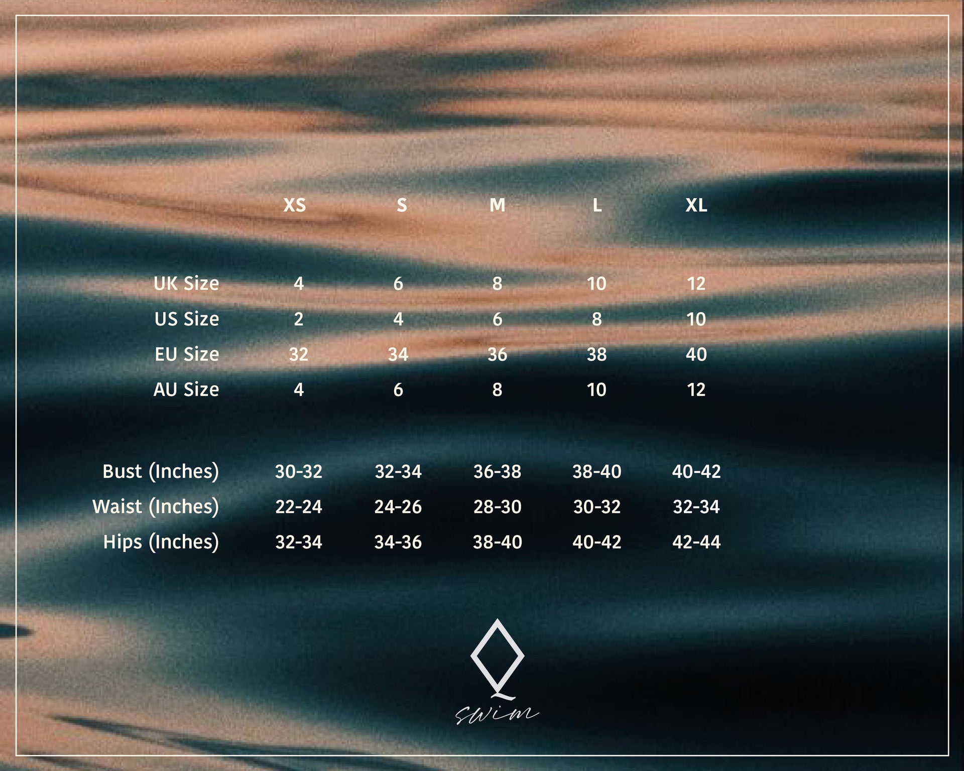 Size chart – Marquise Swim
